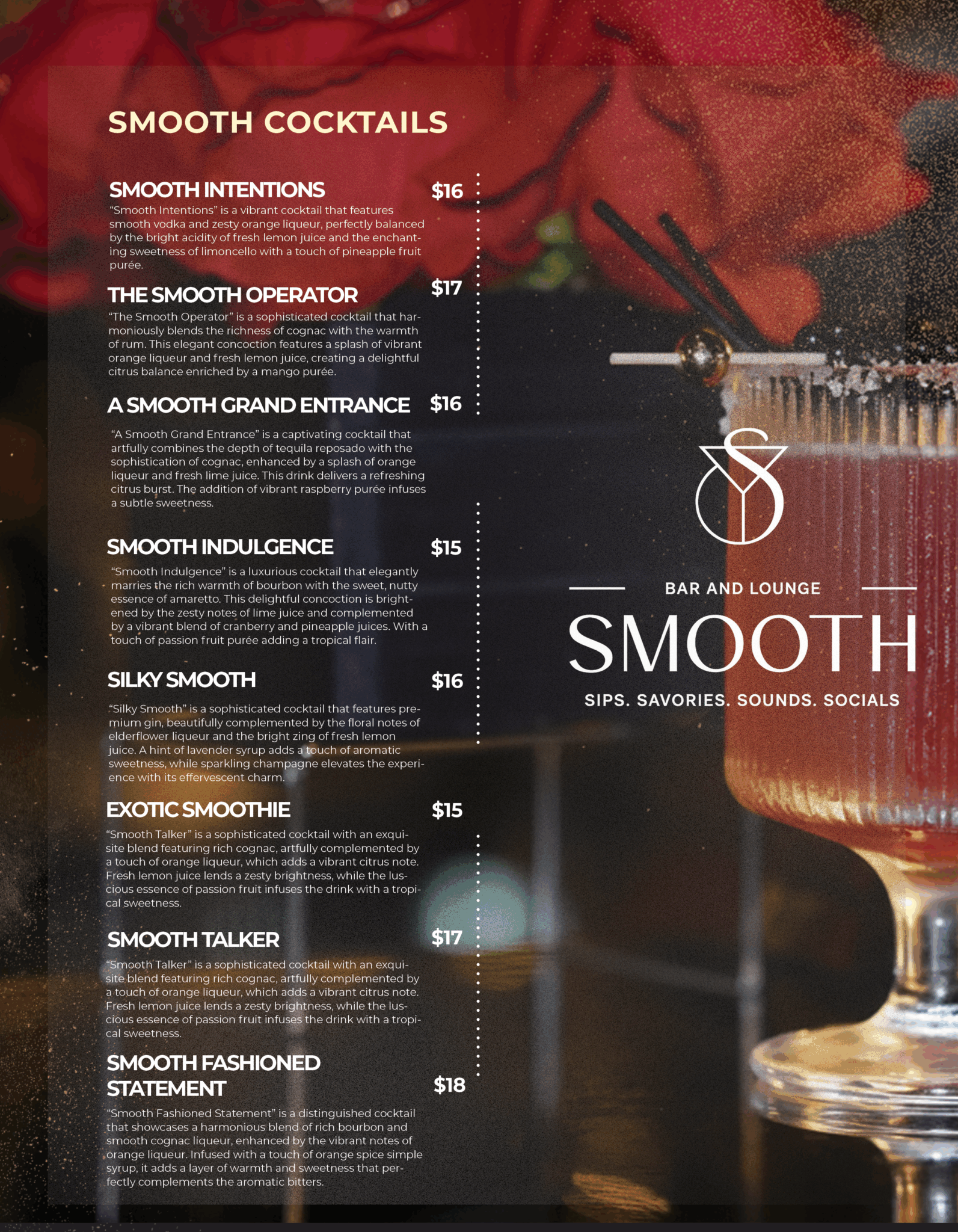 Menu - Smooth Bar & Lounge