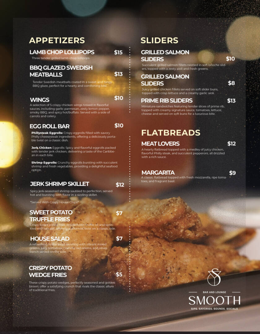 Menu - Smooth Bar & Lounge